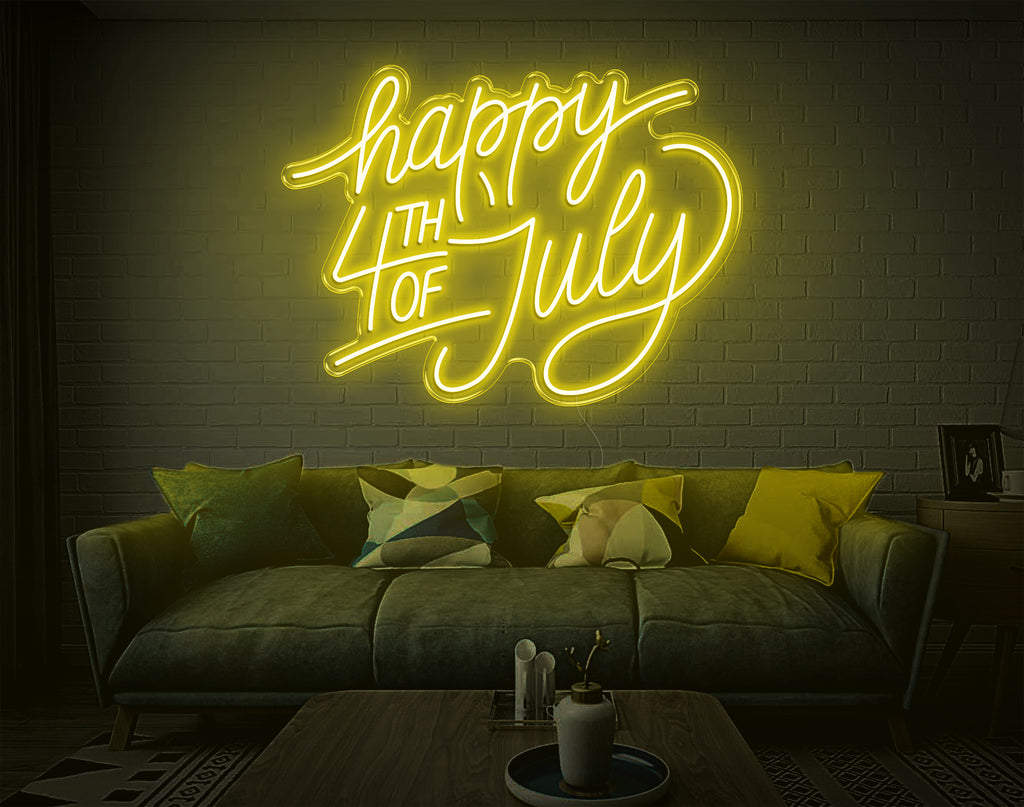Happy 4th of July Neon Sign